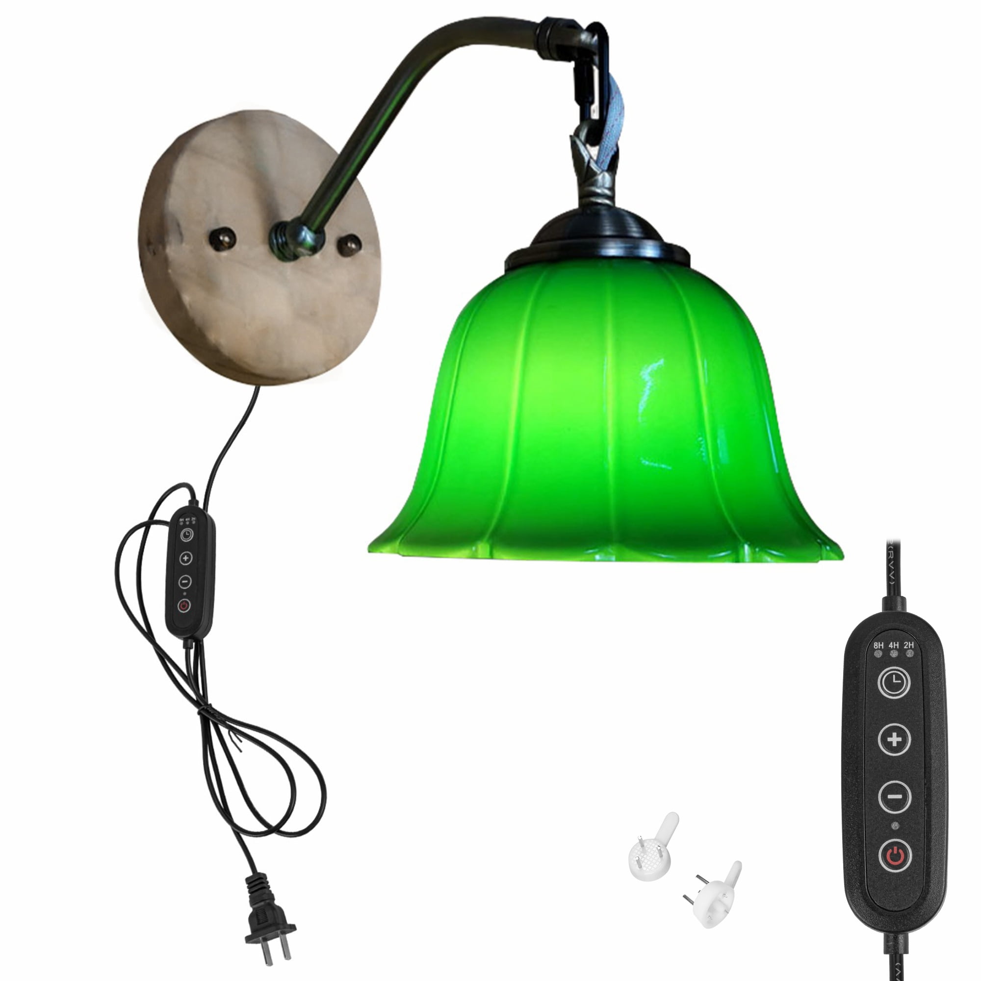 Kiven Plug in Dimmable Wall Lamp with Timer, Vintage Style Plug in Wall ...