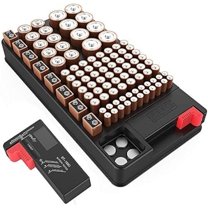Battery Organizer Storage Holder with Tester Checker, Holds Up to 225 ...