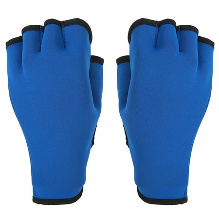 Swim Gloves, Webbed Prevent Slip Fingerless Neoprene Aquatic Gloves For ...