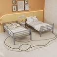 LHYY Twin Over Twin Metal Bunk Bed for ,Metal Structure Bedframe with ...