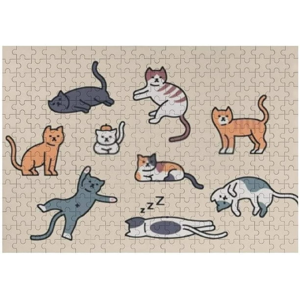 Jigsaw Puzzles Yellow Cats Toy Kid Educational Games Brain Challenge ...