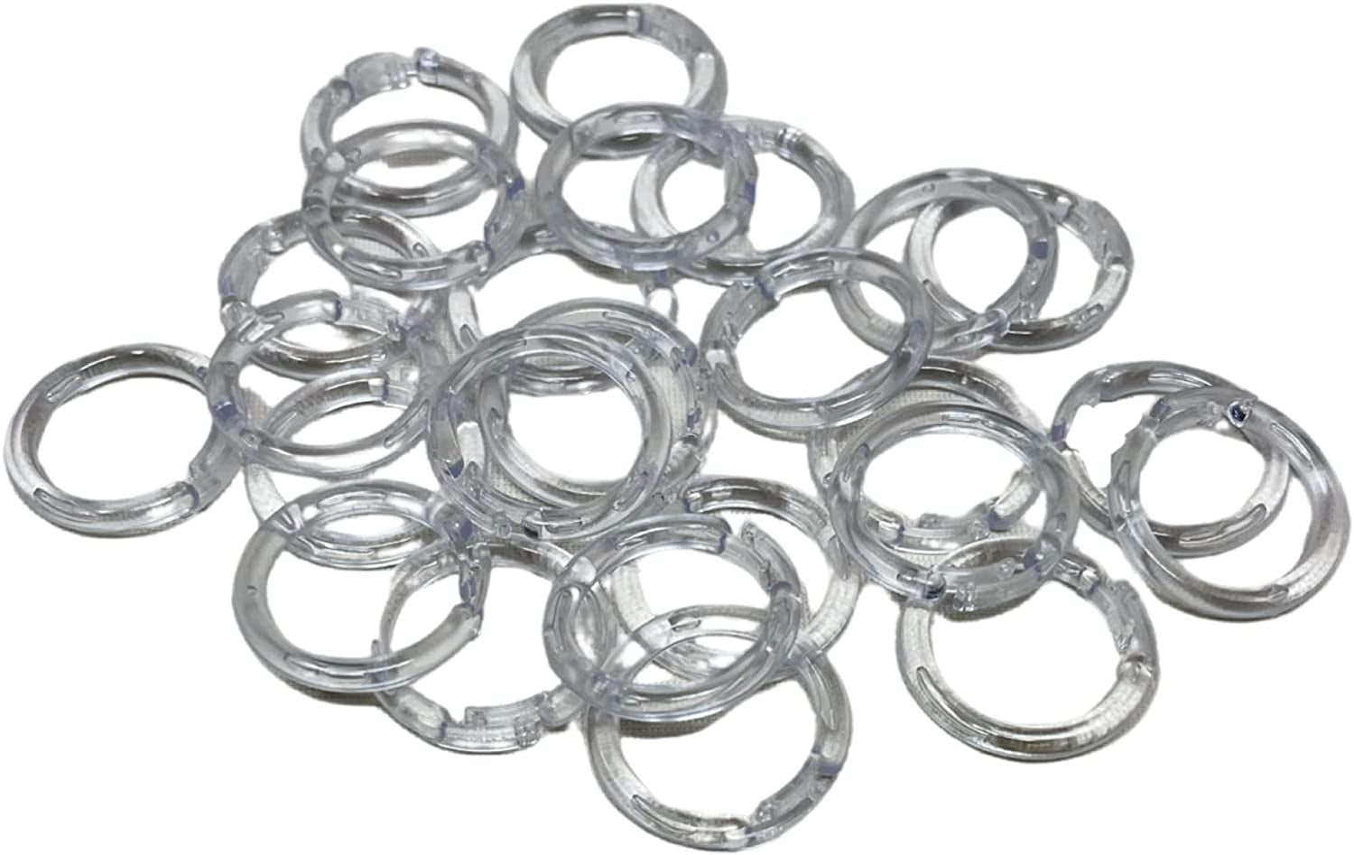 Plastic Split Ring Curtains Roman Shades Valances (Clear, 25 Pack ...