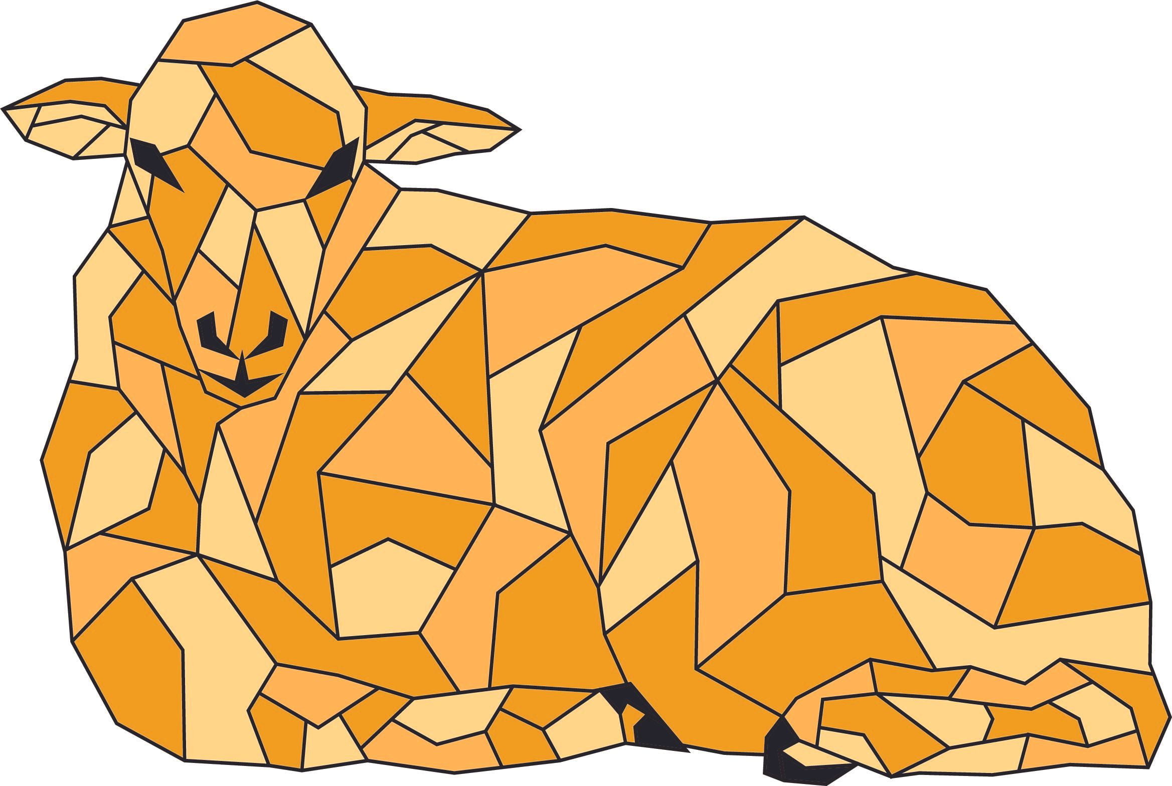 Kids Room Family Room Sheep Mosaic Design Adhesive Vinyl Wall Decal ...