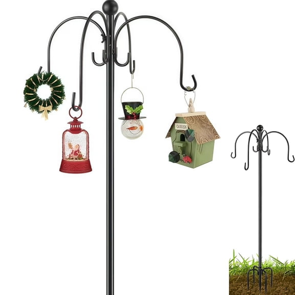Teblint 88" Heavy Duty Shepherds Hooks for Outdoor, 4-Hook Adjustable ...