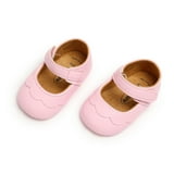 Zwiiyzr Girls Baby First Walking Shoes 0-15 Months Infant Dress Shoes Non-Slip Rubber Sole High ...