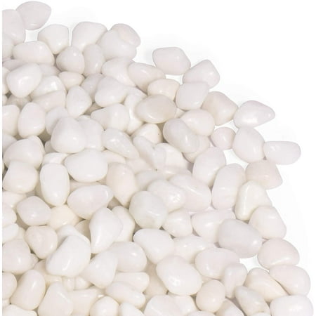White Rocks, 15LB White Pebbles, Decorative White Stones for Plants ...