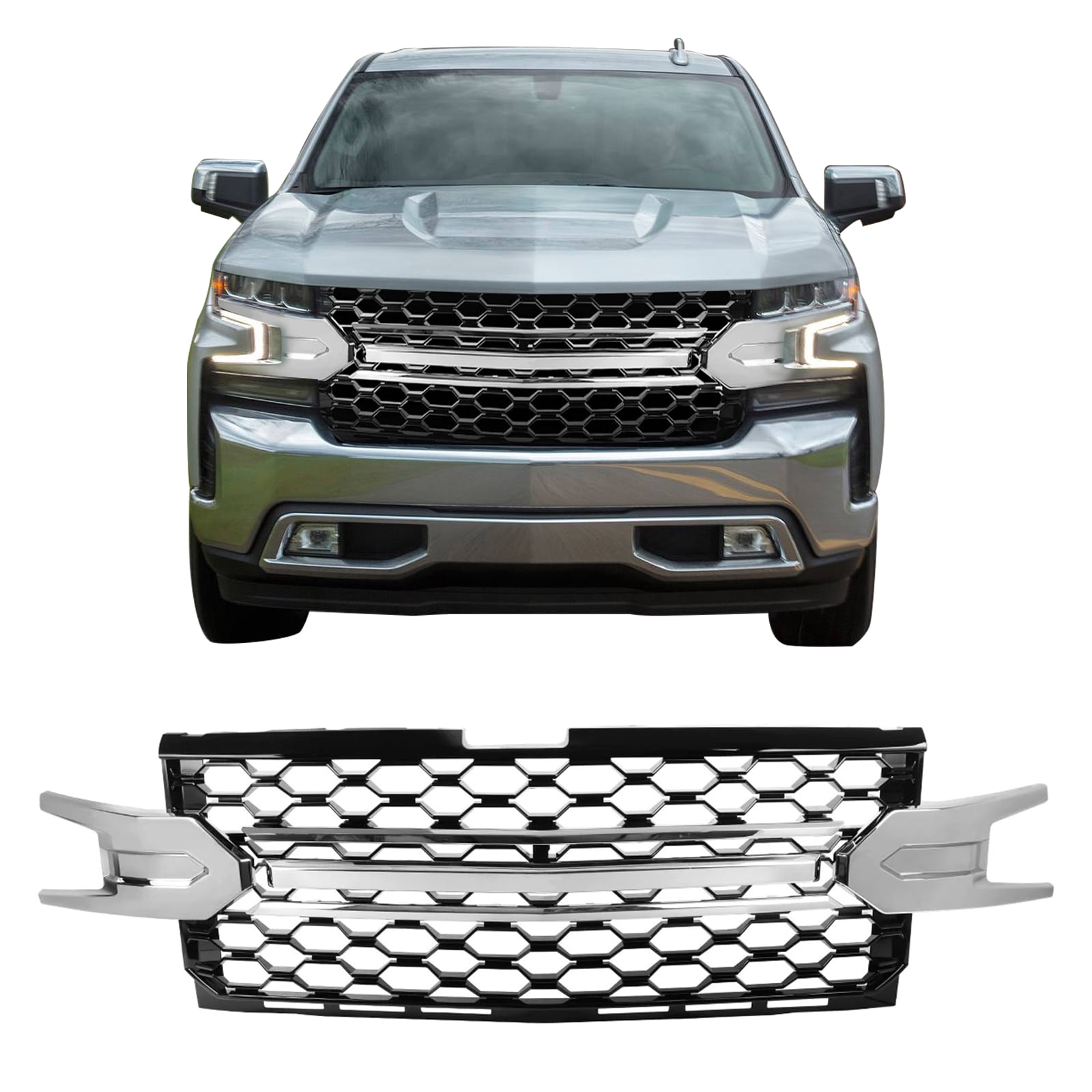 Ikon Motorsports Grille Compatible With 2019-2021 Chevrolet Silverado ...