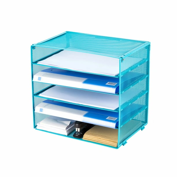 HGMart Mesh Desktop File Organizer - 5 Tier Letter Tray for Organizing ...