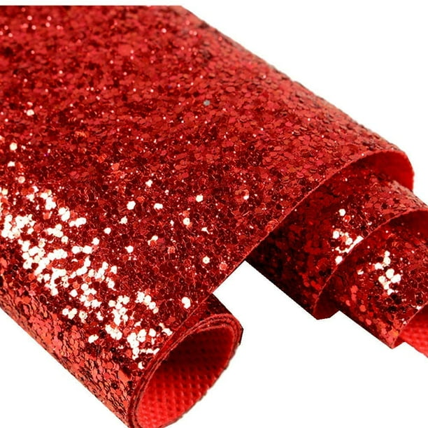 Self Adhesive Red Chunky Glitter Wallpaper, Sparkle Glitter Fabric (17 ...