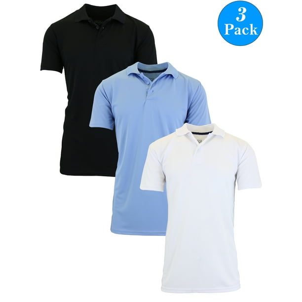 Men's Dry Fit Moisture-Wicking Polo Shirt (3-Pack) - Walmart.com
