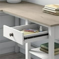Pemberly Row 60W L Shaped Desk with Organizer and 6 Cube Bookcase ...