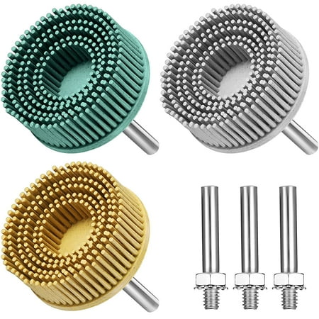3 Pieces 2 Inch Bristle Brush Disc 50# 80# 120# Bristle Disc Grit ...