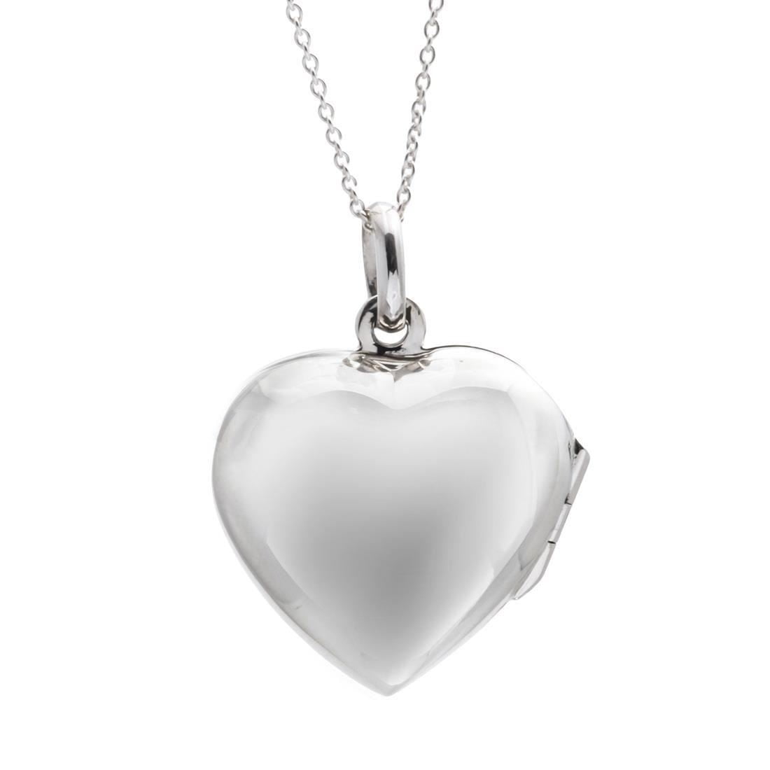 Silverly Women's 925 Sterling Silver Large Heart Locket Chain Necklace ...