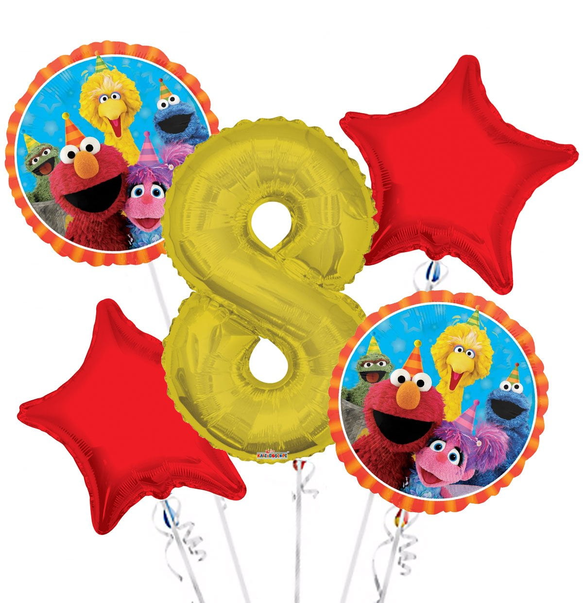 Sesame Street Elmo Balloon Bouquet 8th Birthday 5 pcs - Party Supplies ...