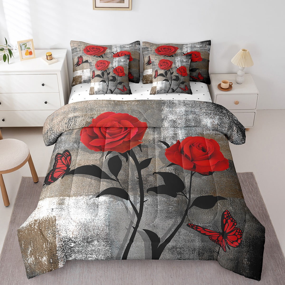 Click here for Yst Rustic Rose Comforter Set Bed In A Bag grunge... prices