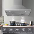 Wall Mount Range Hood Vent Stainless Steel Kitchen 3 Speed Exhaust Fan ...