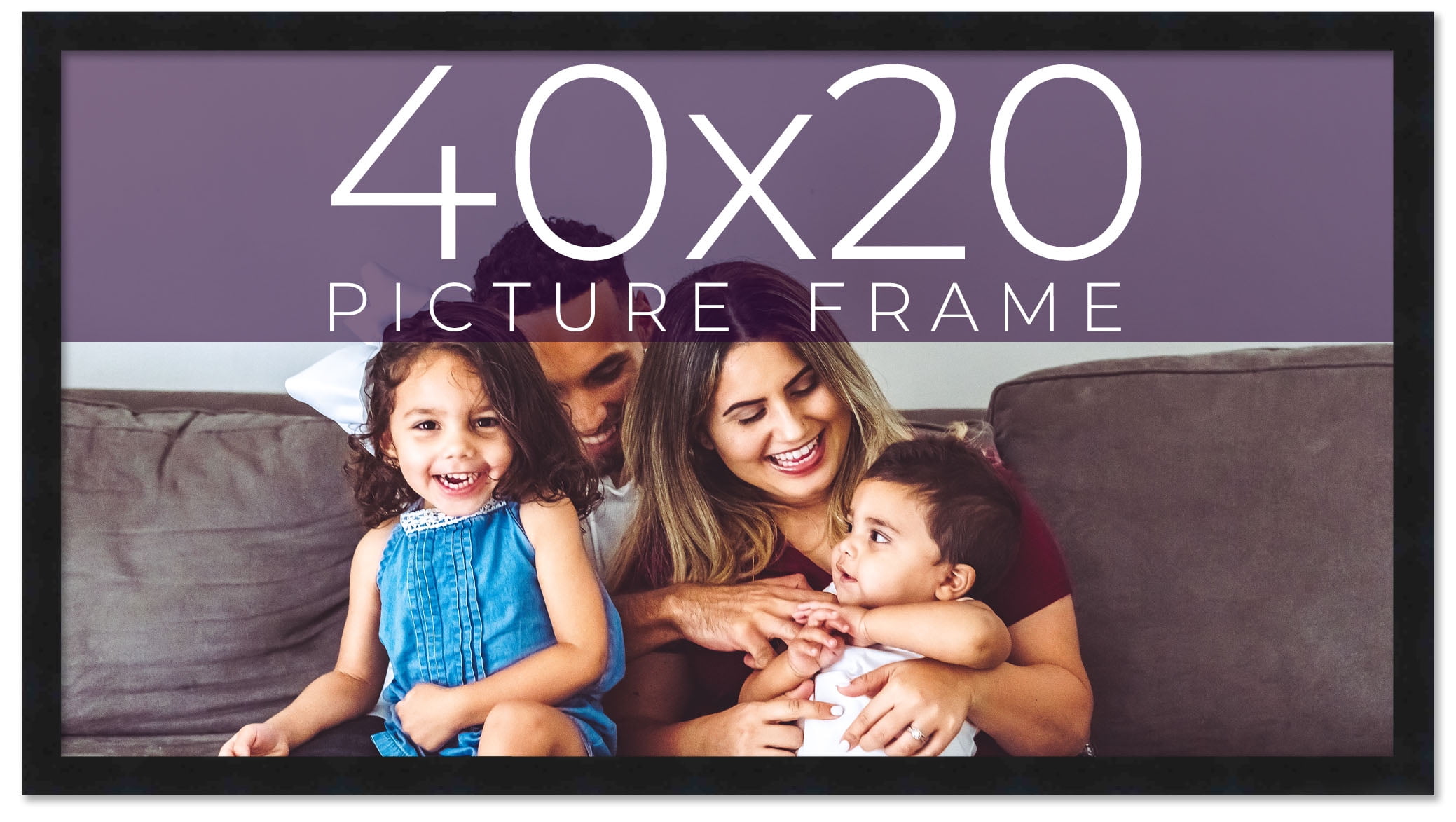 40x20 Frame Black Real Wood Picture Frame Width 0.75 inches | Interior ...