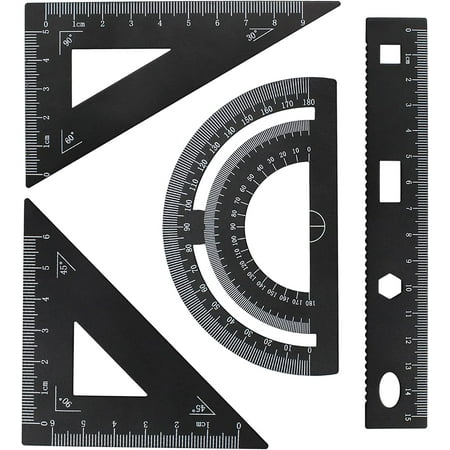 Ruler Square Protractor Geometry Ruler Set Kit with 15cm Ruler ...