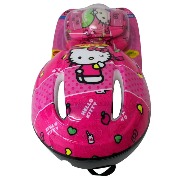 Combo casco rodilleras y coderas para niñas Hello Kitty FLYING WHEELS ...