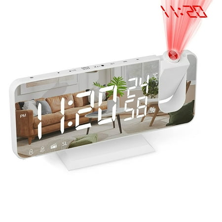 Projection Alarm Clock for Bedroom Ceiling Digital Alarm Clock Radio ...