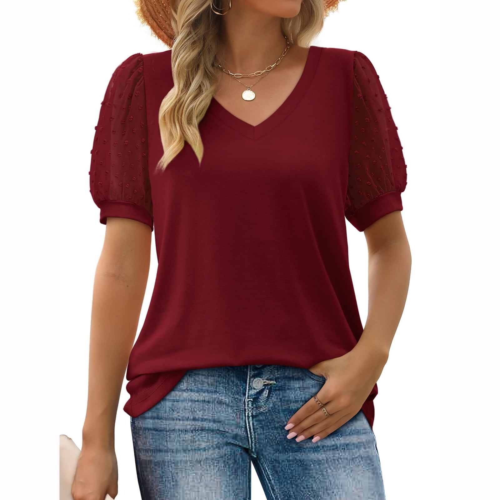 Click here for Lsljs Womens T Shirts Fashion Woman Causal V-Neck... prices
