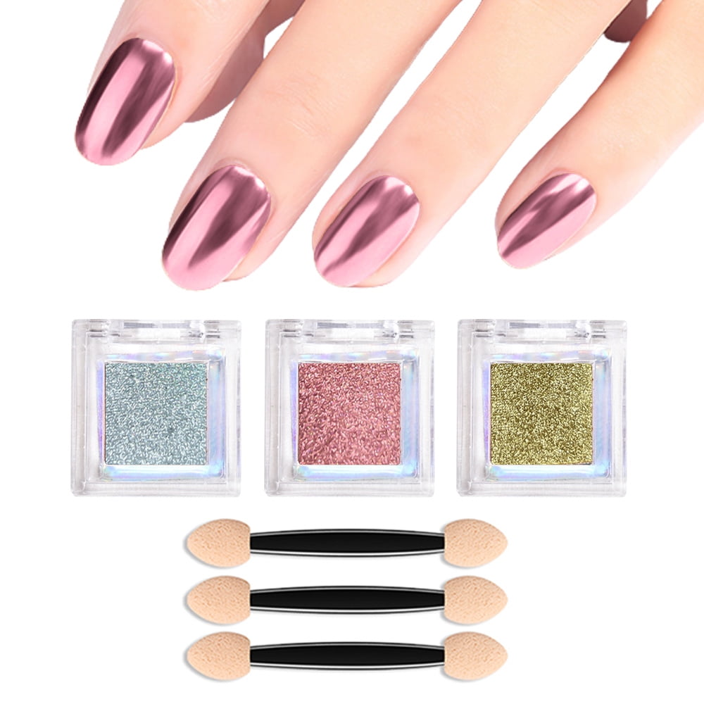 Nail powder metal mirror effect holographic aurora chameleon pigment ...