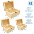 Wooden Nested Boxes with Hinged Lids, 5 Sets of 3 Unfinished Wood ...