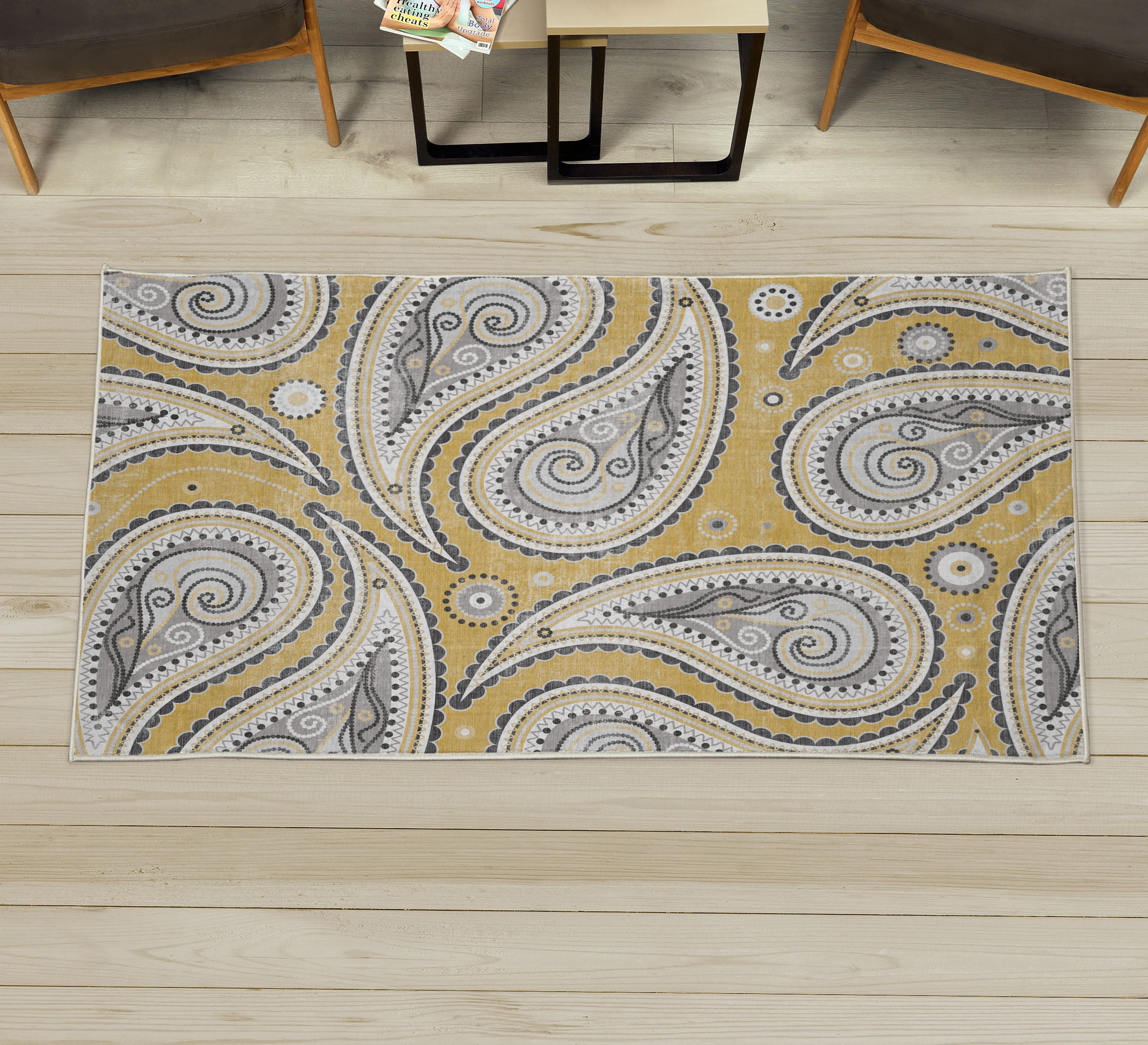 Paisley Decorative Rug, Continuous Fig Like Motifs Pattern Mandala ...