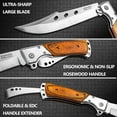 Hunting Folding Knife with Rosewood Handle - Tactical EDC Pocket Knife ...