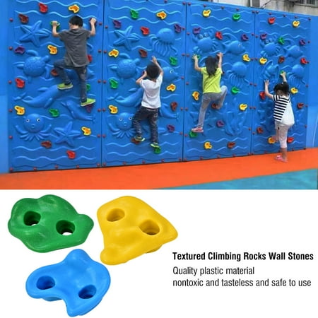 Garosa 10Pcs Multi-colour Textured Climbing Rocks Wall Stones Kids ...