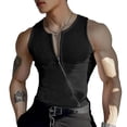 Antinious Men Solid Full Zip Round Neck Sleeveless Slim Trendy Casual ...