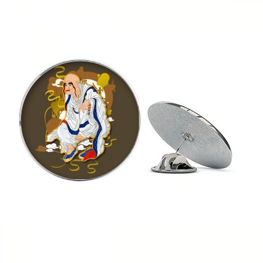 Culture Eighteen Arhats Figure Round Metal Tack Hat Pin Brooch ...