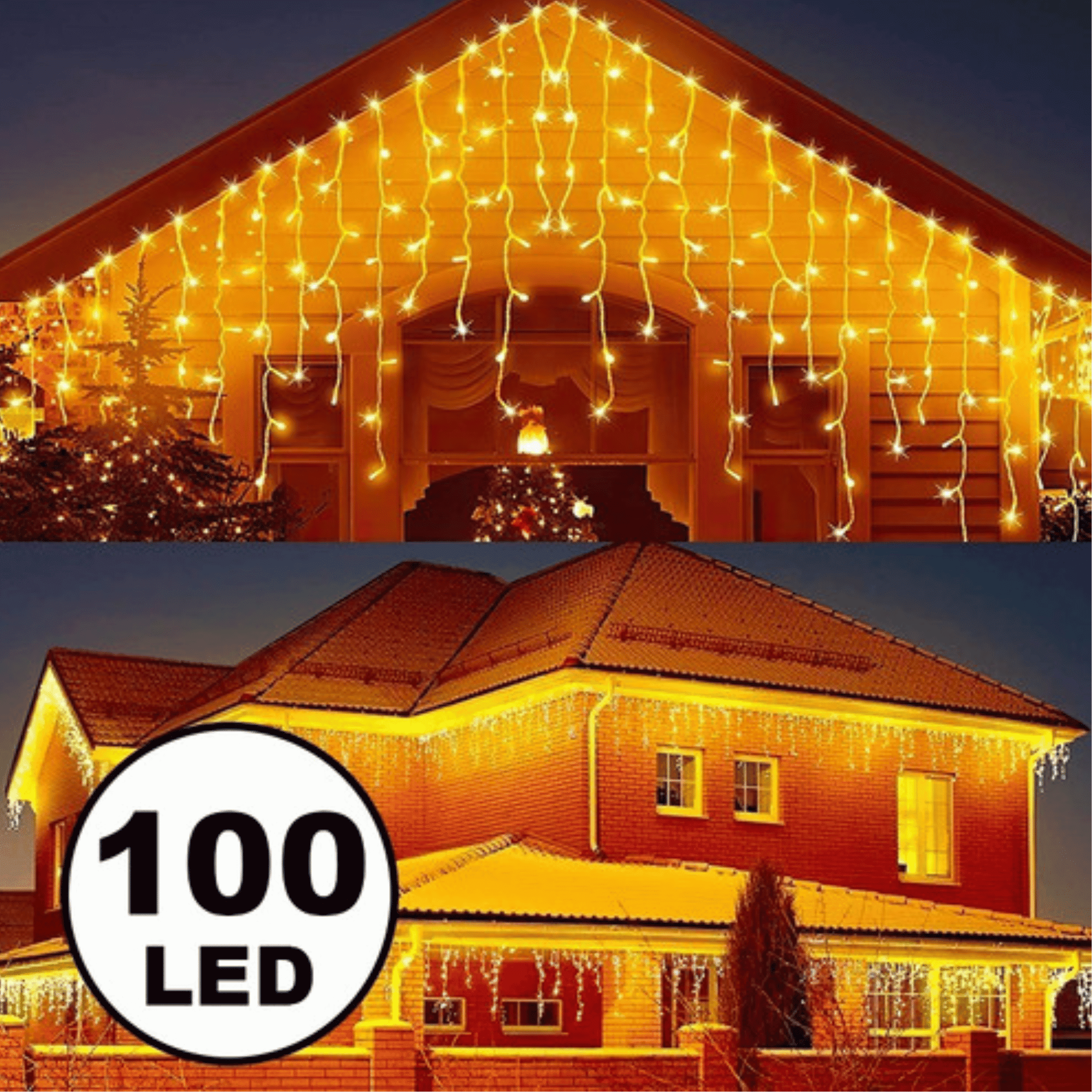 Serie Navideña en forma de cascada Luz Led 100 Luces 8 modos de luz ...