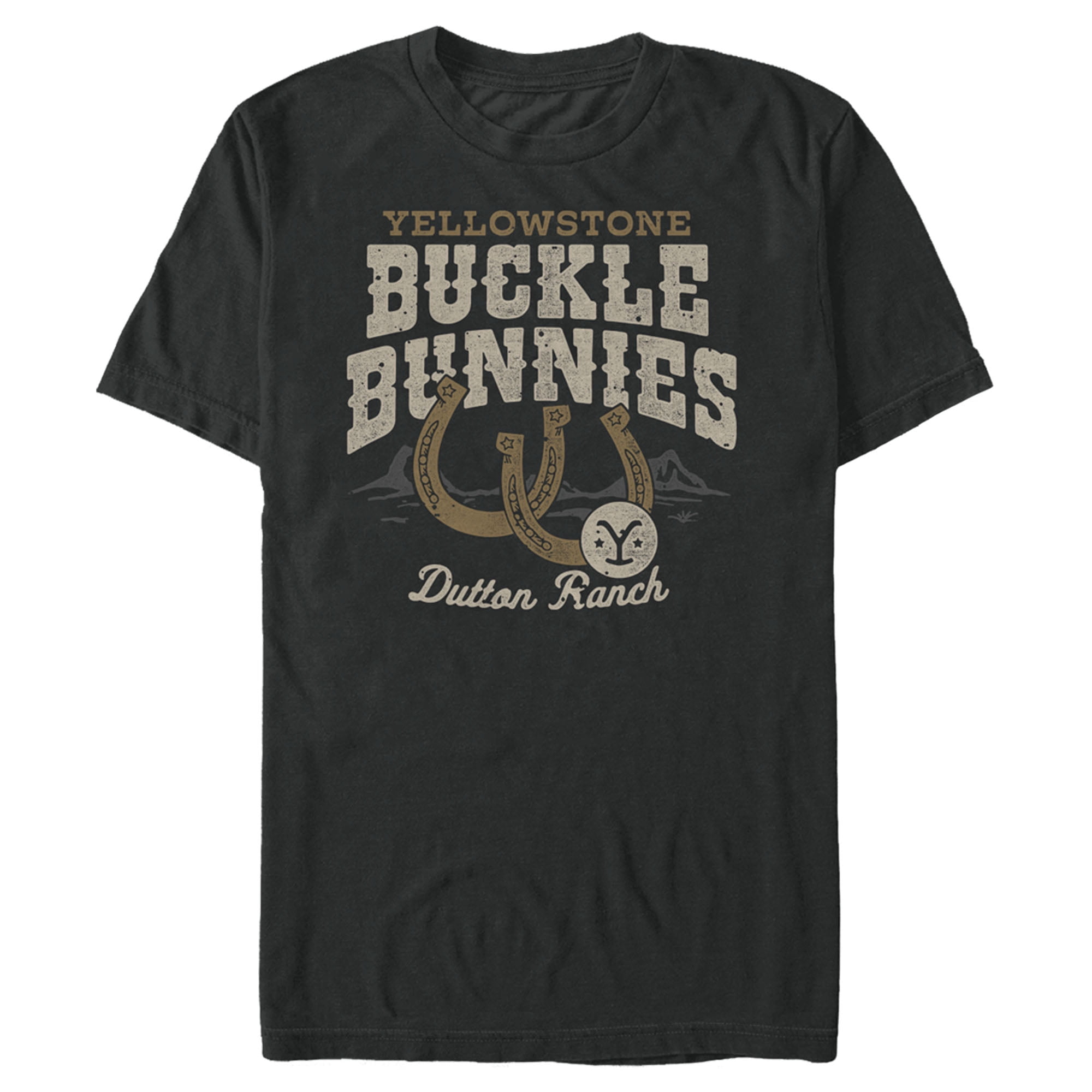 Men's Yellowstone Buckle & Bunnies Horseshoes Dutton Ranch Graphic Tee ...
