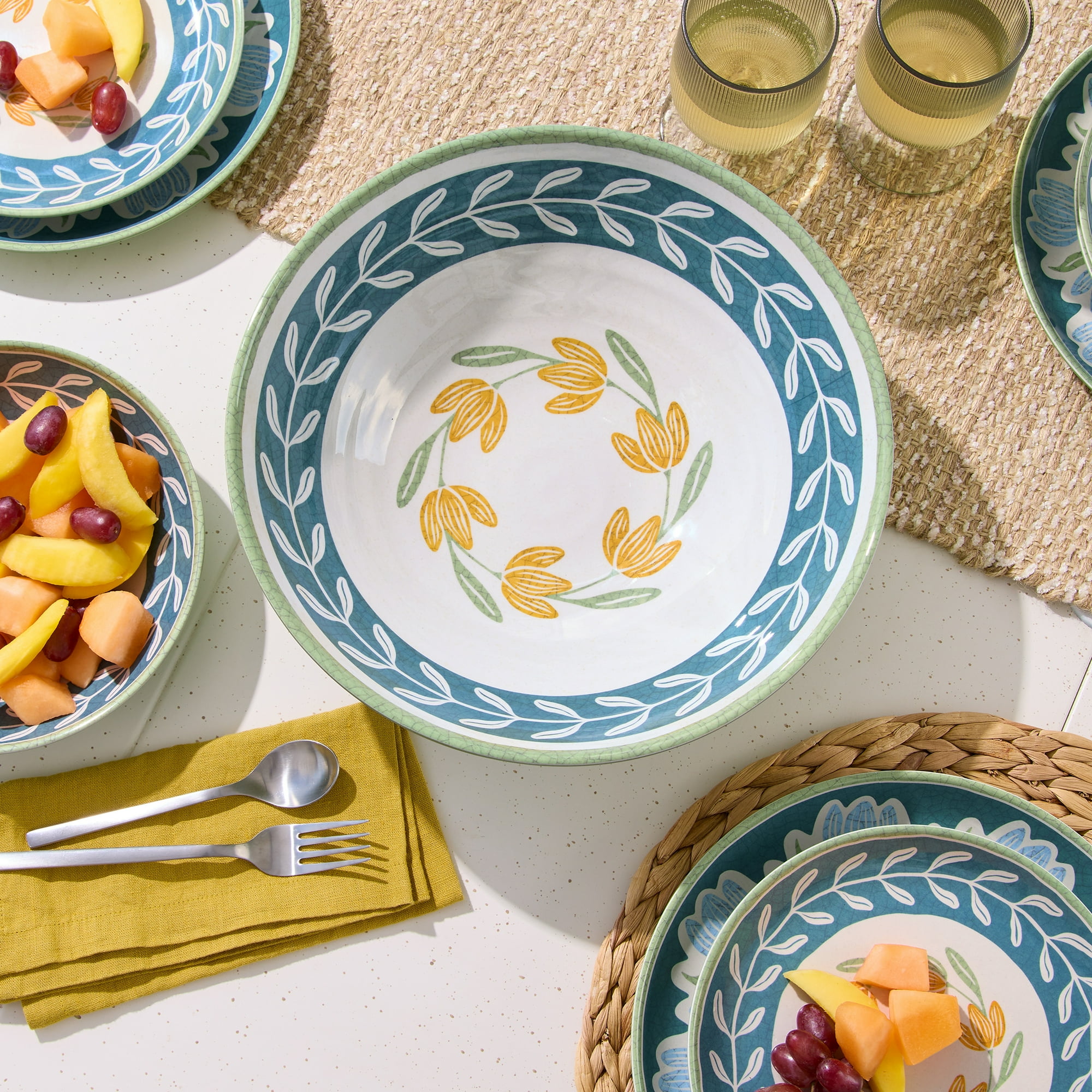 Click here for Better Homes & Gardens Bamboo Melamine Flower Serv... prices