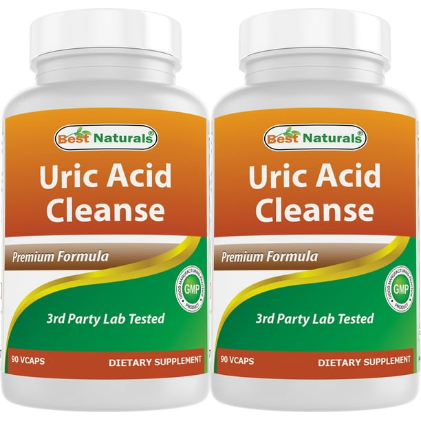 2 Pack Best Naturals Uric Acid Cleanse Vitamins for Men and Women 90 ...