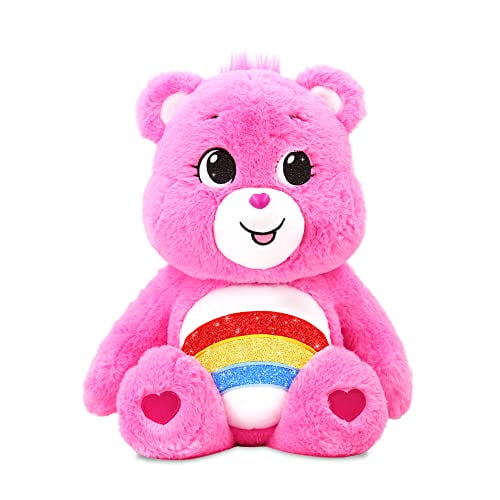 Care Bears 18" Plush - Cheer Bear with Glitter Belly Badge - Soft Huggable Material! - Walmart.ca