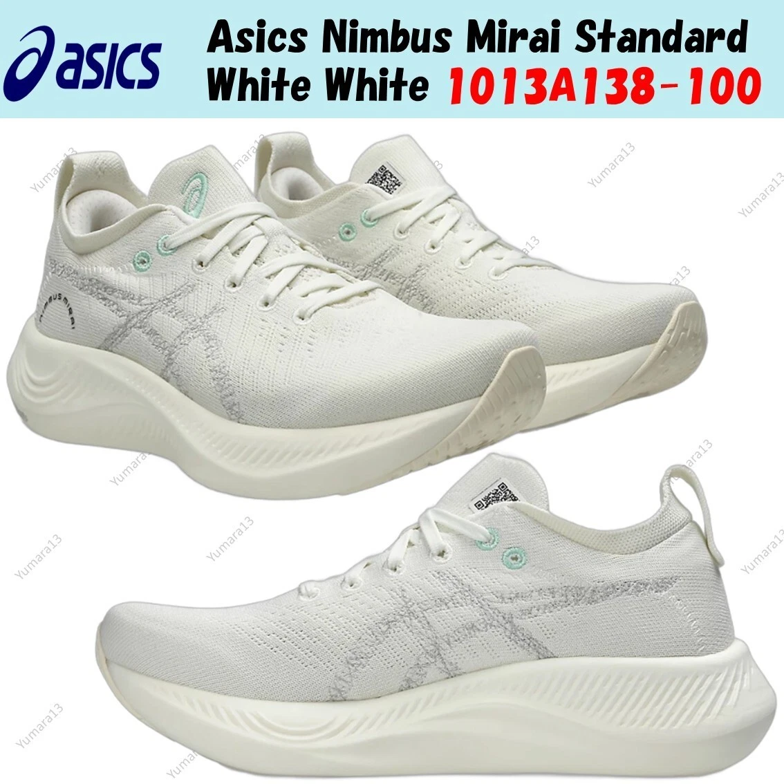 Asics Nimbus Mirai Standard White White 1013A138-100 Men's Size ...
