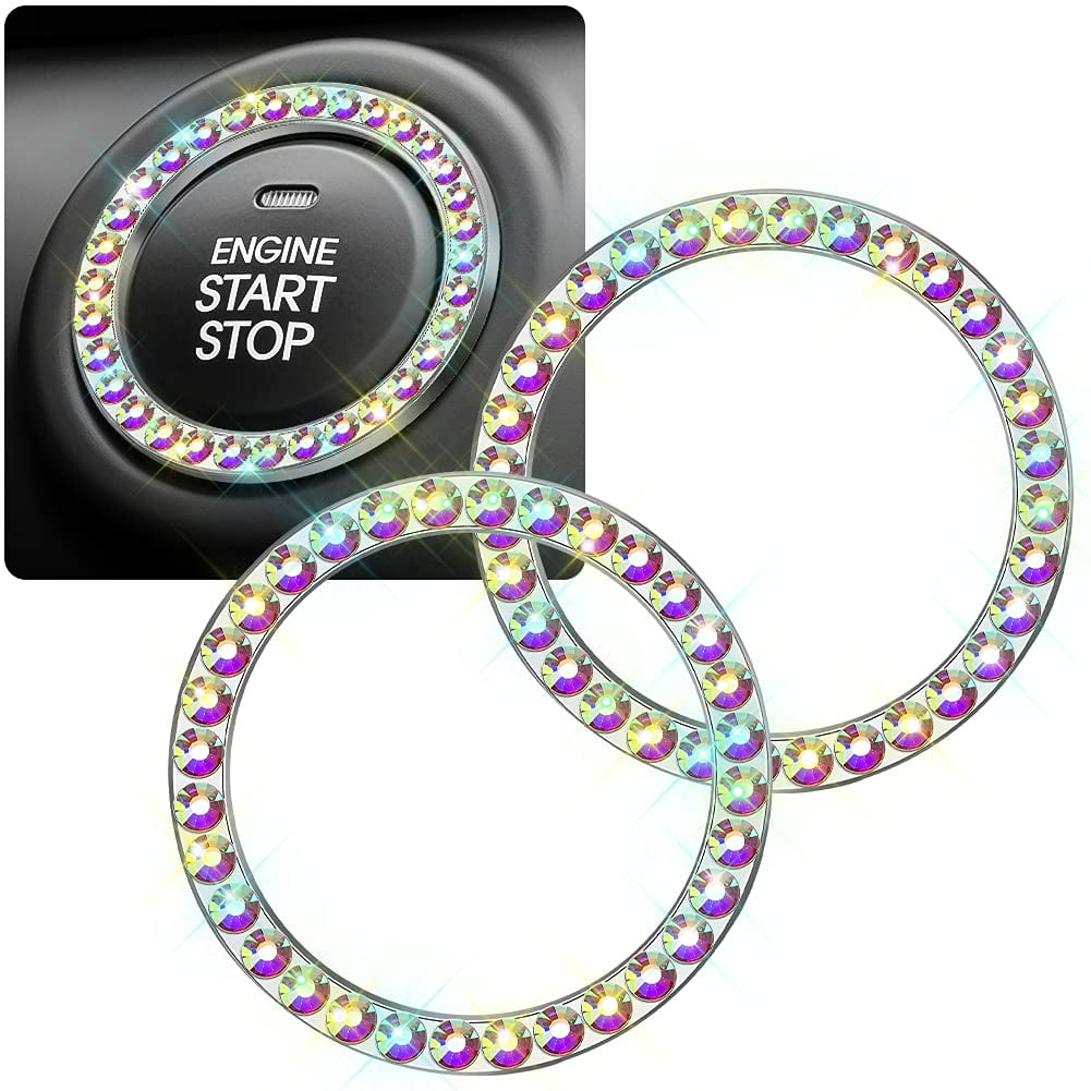 OTOSTAR 2 Pcs Car Bling Ring Emblem Sticker, Bling Car Interior ...