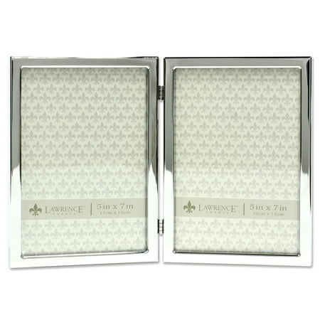 5x7 Hinged Double Silver Standard Metal Picture Frame - Walmart.com