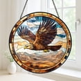 Fantasy Eagle Stained Glass Suncatcher, Desert Landscape Window Hanging ...