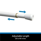 Mainstays 28-48 in. Adjustable Spring Tension Curtain Rod, Steel Tube ...