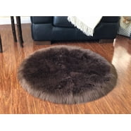 Soho Luxurious Faux Sheepskin Round Shape Cream Shag Area Rug - Walmart.com