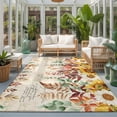 Area Rug 5x8ft, Fall Foliage Rustic Golden Sunflower Washable Rugs for ...