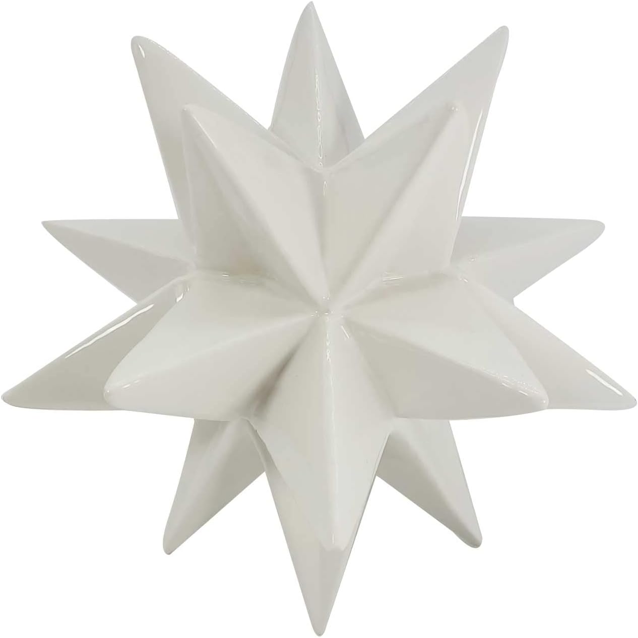 Ceramic Geometric Star Statue | White Sculptural Decor Creates A ...