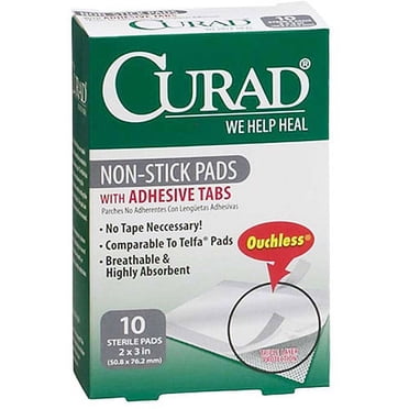 Curad Non-Stick Pads 3 Inches X 4 Inches 10 Each - (Pack of 3 ...
