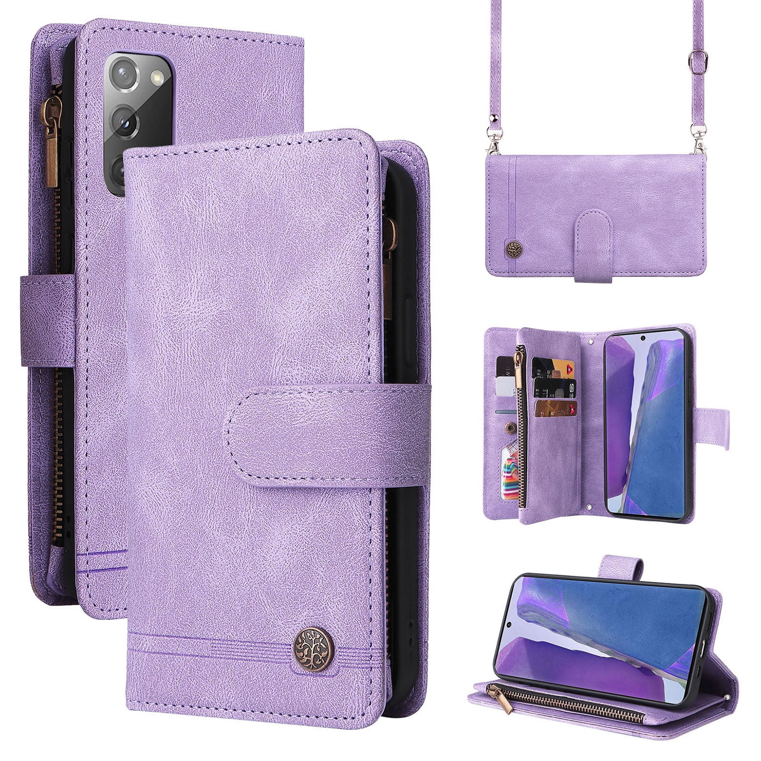 Feishell for Samsung Galaxy Note20 Ultra Zipper Wallet Case with Wrist ...
