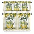 Welcome Words Farm Lemons Curtain Tier and Valance Set 3 Piece,Yellow ...