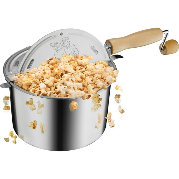 Great Northern Popcorn Original Stainless Stovetop 6-1/2 Quart Popcorn ...
