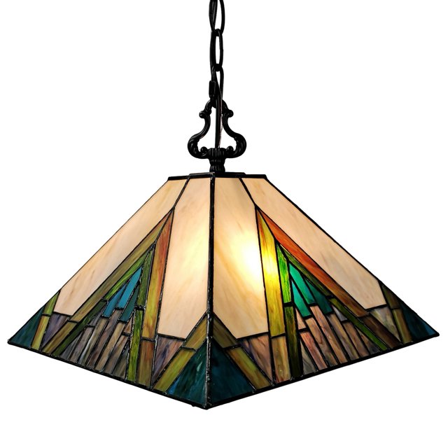 Tiffany Style 2 Light Mission Pendant Lamp - 14" Wide - Walmart.com